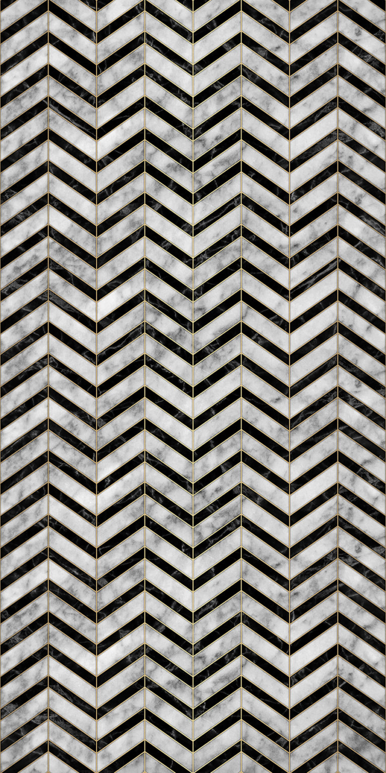 Deco Herringbone Marble Tiles 6 inch (Sample) | ATI Decorative Laminates